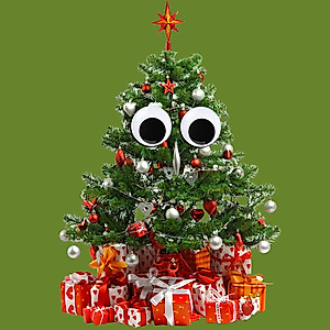 5.9 Inches Giant Wiggle Eyes with Self Adhesive, Black White Googly Eyes for DIY Crafts Christmas Tree Decoration