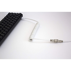 Tez Cables Z-Series Custom Coiled Aviator USB-C Keyboard Cable (White)…