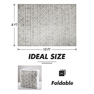 Boho Area Rug 8x10 Feet Modern Area Rug Neutral Carpet for Bedroom Decor, Livingroom Decoration Ideas, Play Room