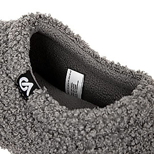 VeraCosy Women's Fuzzy Teddy Slippers Lightweight Memory Foam Indoor House Shoes (7-8, Grey)