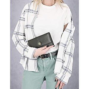 Timberland Women's Leather RFID Flap Wallet Clutch Organizer