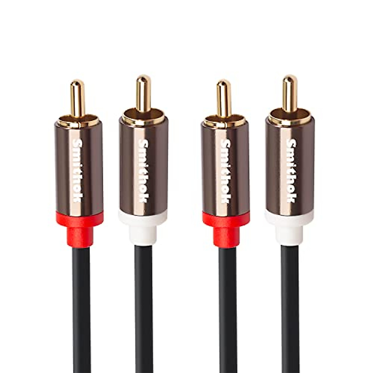 Smithok RCA Cables 3.3ft 2 Pack[Hi-Fi Sound, PVC Jacket, Shielded], 2-Male to 2-Male RCA Audio Stereo Subwoofer Cable Auxiliary Cord for Home Theater,Amplifiers,HDTV,Hi-Fi Systems,Speakers
