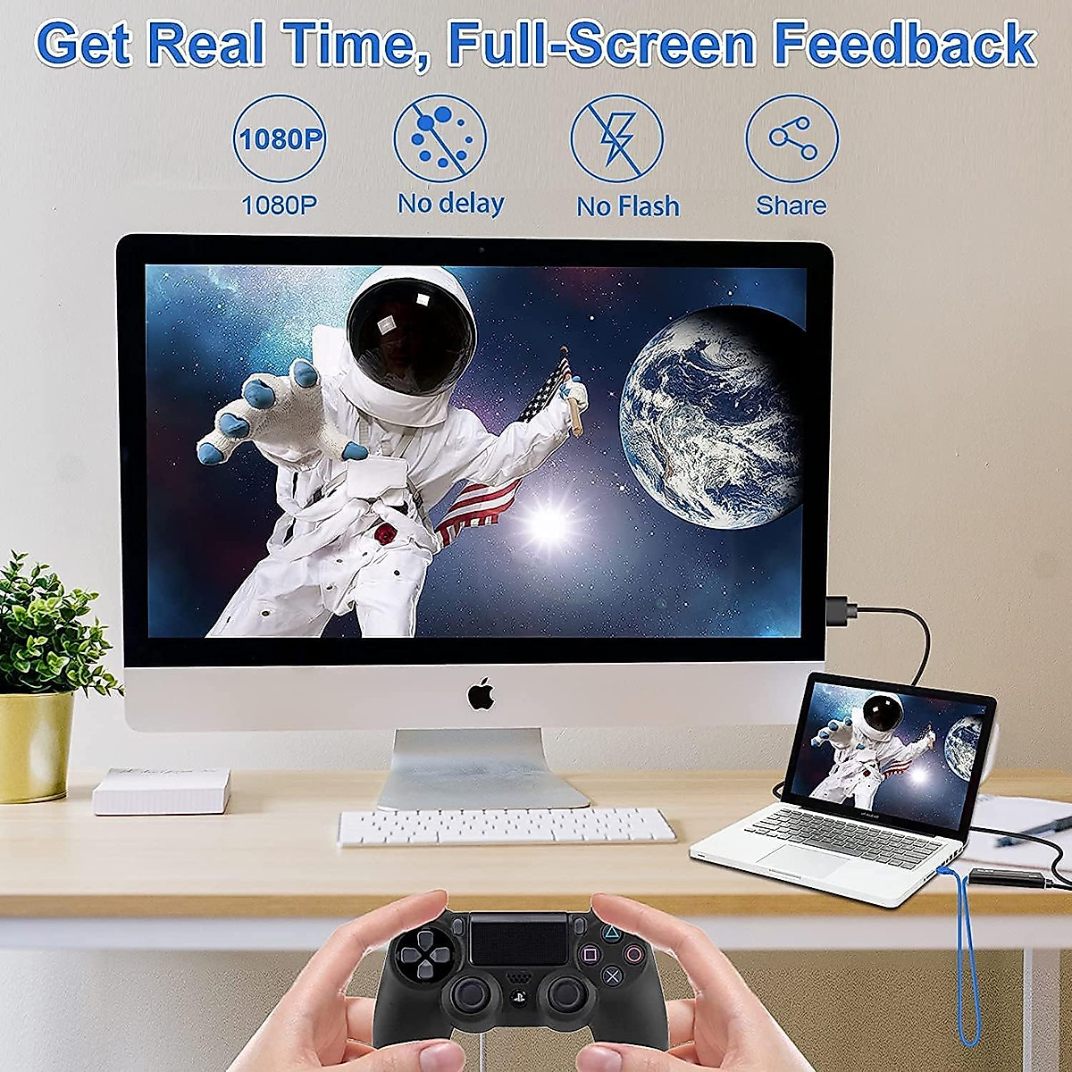 Capture Card, 4K HDMI Audio Video Capture Card, USB 3.0 Capture Adapter 1080P 60FPS Video Recorder Device for Game Recording, Works for Nintendo Switch, Streaming Live,Support X-Box/OBS/Camera/PC