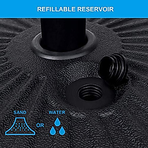 Simple Deluxe 20" Heavy Duty Patio Market Umbrella Stand with Steel Holder Water Filled for Outdoor, Lawn, Garden, 20inch, Round Base