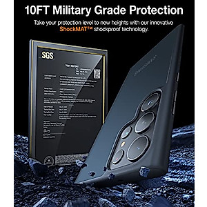 TORRAS Shockproof Designed for Samsung Galaxy S23 Ultra Case 6.8'',Military Grade Drop Tested, Protective Hard Semi-Clear Back Thin Slim Galaxy S23 Ultra Case 2023, Phantom Black-Guardian Series