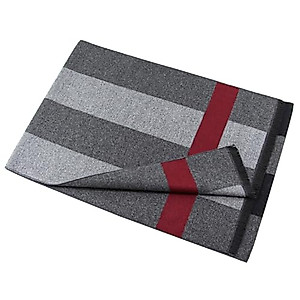 Geopty 2 Pack Mens Scarf, Soft Warm Cashmere Feel Winter Scarf for Men Black Grey Mens Scarves Set,Style B