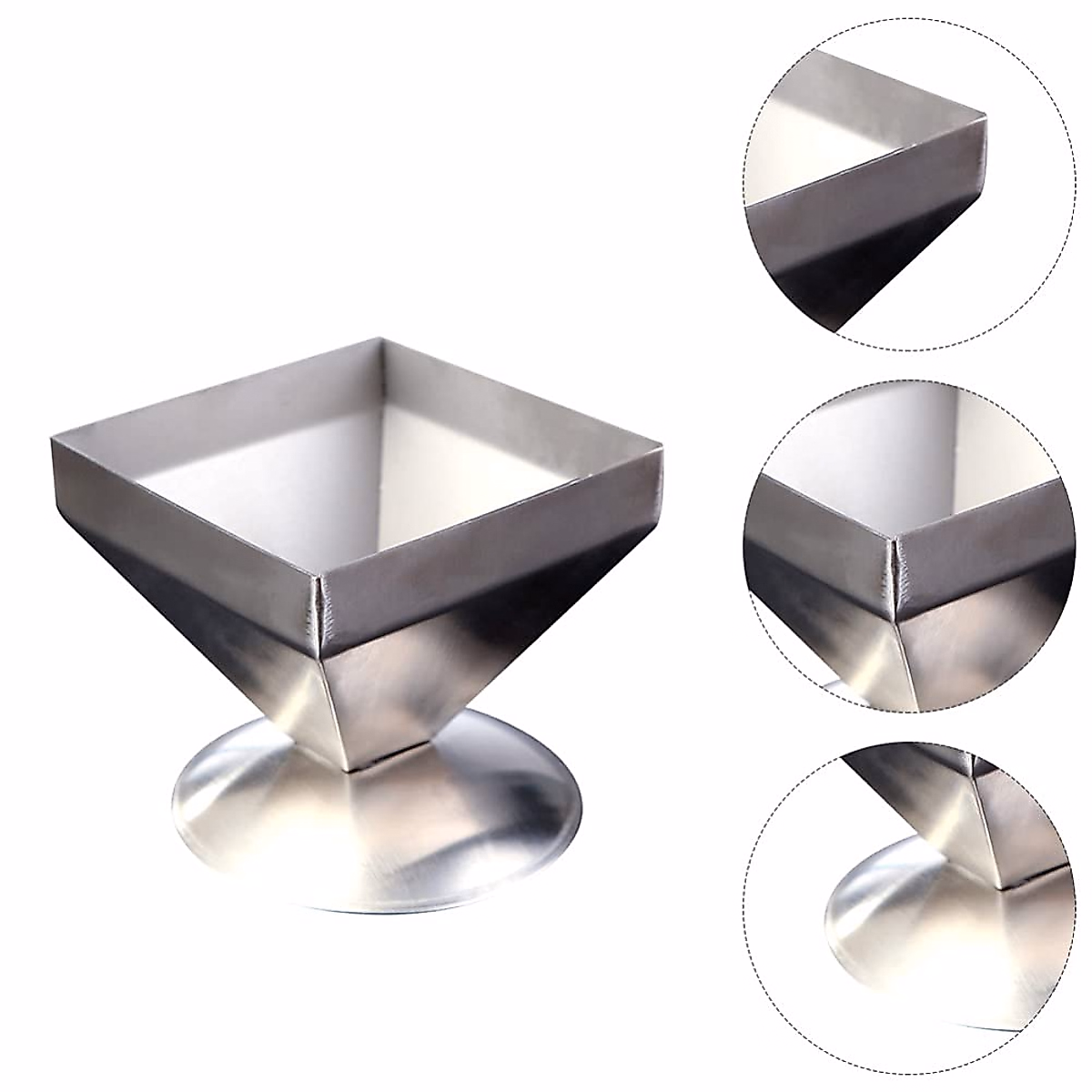 Hemoton Stainless Steel Pyramid Mold Cake Food Mold Stuffed Meat Shape Form Rice Shaper Metal Serving Plate for Home Restaurant Kitchen Size