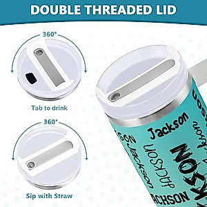 Gradient Blue Tumbler Handle Lid and Straw Colorful Custom Water Bottle Stainless Steel Coffee Travel Tumbler Mug Cup Gifts for Men Women 40oz