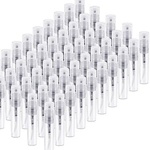 50pcs mini perfume atomizer, clear plastic spray bottle portable fragrance spray bottle - 3ml