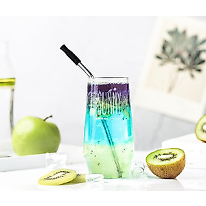 Mini Skater 16Pcs Silicone Straws Tips Food Grade Reusable Anti-Scald/Cold Straws Cover Fit for 3/10 Inch Wide(8mm Out diameter) Stainless Steel Straws (Black-Large)