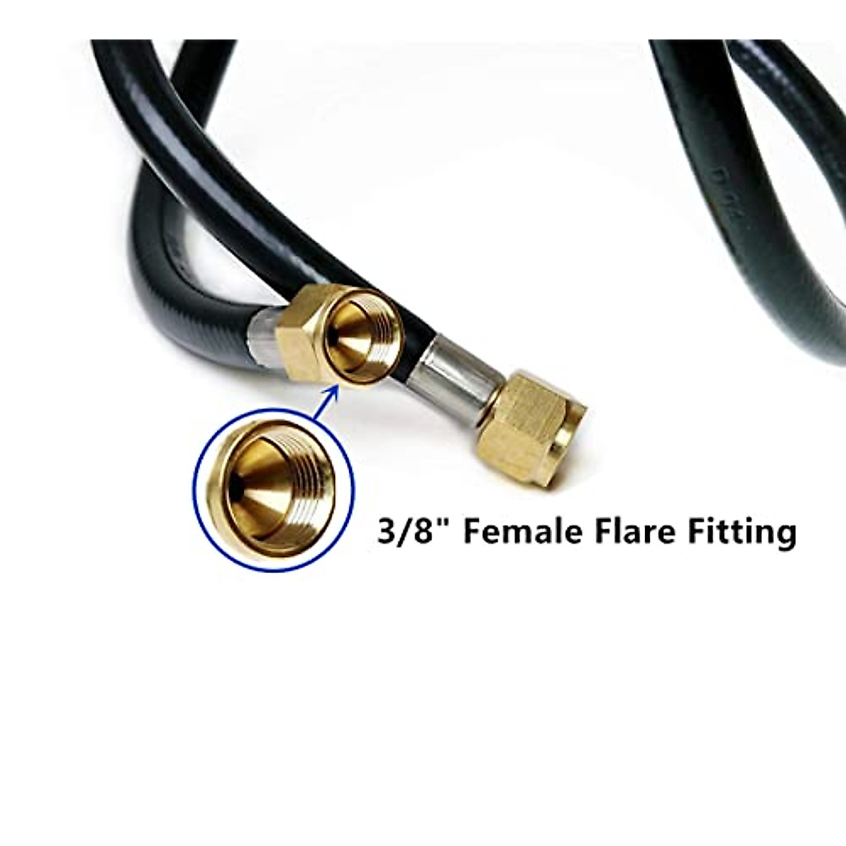 DOZYANT 18 Feet Propane Hose Extension with 3/8" Female Flare on Both Ends, Flexible Propane Gas Line Pipe for RV, BBQ Grill, Propane Tank, Heater and More