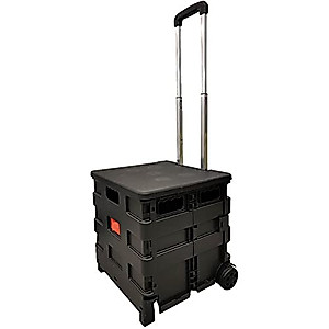 MUZIZY Utility carts Mobile Folding Cart 2 Wheels Climbing Retractable Hand Cart Collapsible Grocery Folding Utility Cart Trolley Handcart