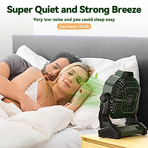 Camping Fan for Tent Fan Rechargeable Fan Portable Fan Battery Powered Fan 10400mAh Battery Operated Fan Personal Fan for Desk Fan with LED Lantern Fan for Camping Essentials for Travel Home