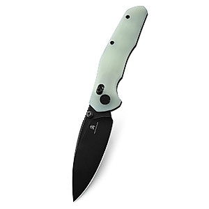 BESTECHMAN Ronan EDC Folding Knife Jade G10 Handle Pocket Knife, 14C28N Steel Thumb-Stud Outdoor Tools, BMK02I (Jade Handle)