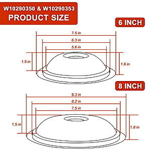 W10290350 W10290353 Black Porcelain Burner Drip Pans By AMI PARTS - Replacement for Whirl-pool Electric Range Cooktop - Includes 2 8-Inch and 2 6-Inch Pans