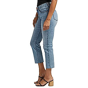 JAG Jeans Women's Petite Ruby Mid Rise Straight Crop Jeans, Nomadic Blue