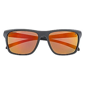 Caterpillar 8012 Men's Polarized Square Sunglasses, Rubberized Matte Grey, 58 mm