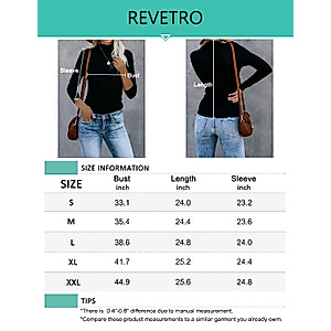 REVETRO Women Slim Fit Shirts Casual Plain Long Sleeve Tops Basic Lightweight Mock Turtleneck T-Shirt Dark Grey Small…