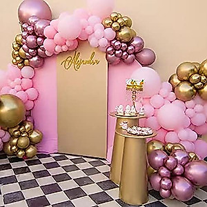 sherpaa Rose Red Pink Balloon Garland – Chrome Mauve Pink Gold Balloons,4D Foil Hot Pink Balloons for Wedding Birdal Shower Birthday Evening Party Decoration
