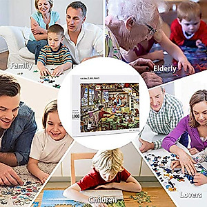 Wooden Jigsaw Puzzles 1000 Pieces for Adults for Kids -Christmas Dinner, Made of Basswood,Wooden Jigsaw Puzzles Hard to Break ，Includes Image Poster