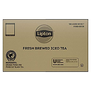 Lipton Iced Tea Bags, Black Tea, Unsweetened, Makes 4 Gallons, 4 Gallon-Sized Tea Bags(Pack of 32)