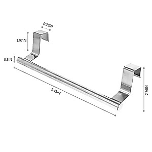Kitchen Towel Holder - Strong Steel Kitchen Over Cabinet Towel Bar Holder - Holds Hand or Dish Towels - 2 Pack
