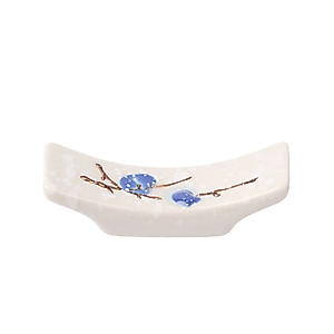 Japanese Style Ceramic Chopstick Rest Creative Chopsticks Holder Spoon Rack Knife Fork Holder for Kitchen Restaurant Hotel Home Decor(Blue)