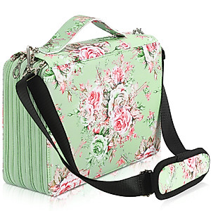 Kisston Colored Pencil Case Organizer 200 Slots Gel Pens with Shoulder Strap Zipper Closure Large Capacity Pencil Holder Watercolor Pen Bag Marker Case for Artist