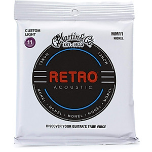 Martin Retro Acoustic Guitar Strings - .011-.052 Custom Light (MM11)