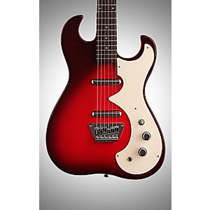 Silvertone Classic 1449-RSFB Solid-Body Electric Guitar, Red/Silver Flake Burst