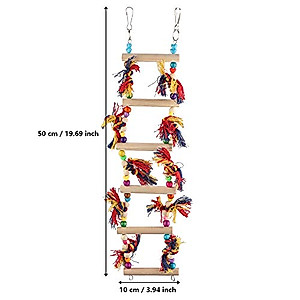 Parrot Toy Bird Chewing Toys Hanging Toy Parrot Ladder Stand Playing Toy Easy to Use
