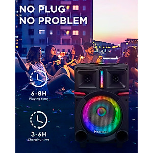 HEARTSEA Karaoke Machine with 2 Wireless Microphones for Kids, Portable Bluetooth Singing Speaker Adults with Disco Ball + Lyrics Display Holder - TF Card/USB/FM Radio for Parties Recording