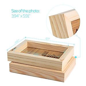 Wooden Picture Frames 8x10 with Real Glass - Set of 2 - Eco Unfinished Wood - Thick Borders and Natural Wood Color for Wall Hanging and Desktop Photo Frame