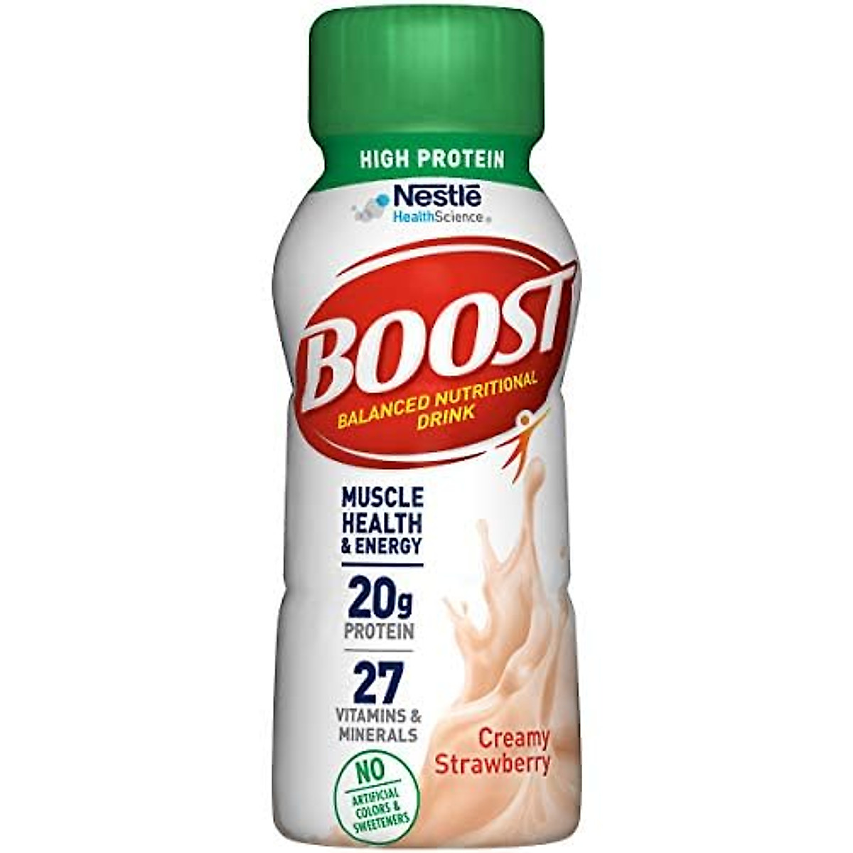 BOOST High Protein Balanced Nutritional Drink, Creamy Strawberry, 8 Ounce Bottle (Pack of 12)