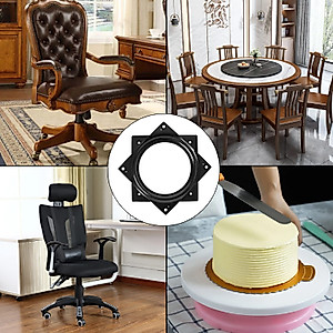 2 Pack 6" Lazy Susan Turntable 500-lb Steel Ball Bearing Rotating Tray Strong Sturdy Table Cabinet Low Profile for 360˚ Chair and Door, Kitchen, Craft Project, Makeup Holder, Monitor(Black)