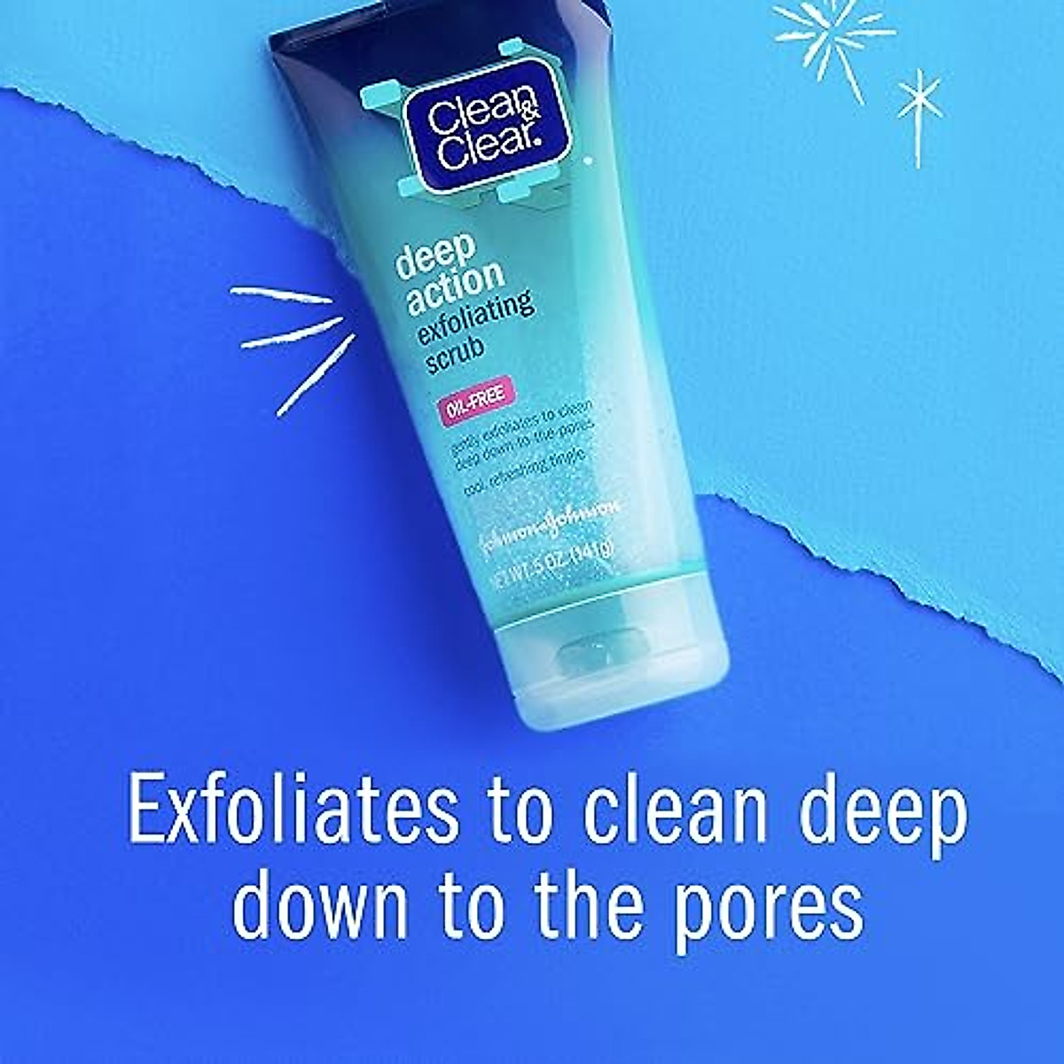 Clean & Clear Oil-Free Deep Action Exfoliating Facial Scrub, Cooling Daily Face Wash With Exfoliating Beads for Smooth Skin, Cleanses Deep Down to the Pores to Remove Dirt, Oil & Makeup, 7 oz