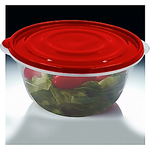 Rubbermaid TakeAlongs Serving Bowl Food Storage Containers, 15.7 Cup, Tint Chili, 12 pack