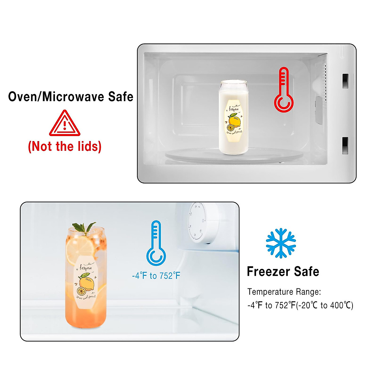 HOXHA 16 oz Glass Cup with Silicone Lid and Straw Drinking Cup Tumbler Beer Can Glass for Iced Coffee Soda Boba Tea Cocktail