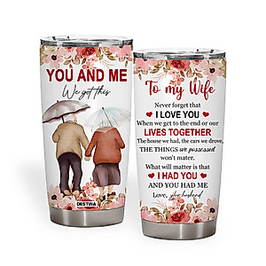 DESTWA Sentimental Gifts For Wife From Husband, Birthday Gifts For Wife, Gifts For Her, Gifts For Wives, Presents For Wife, Best Gift For My Wife Romantic 20 oz Stainless Steel Coffee Tumbler