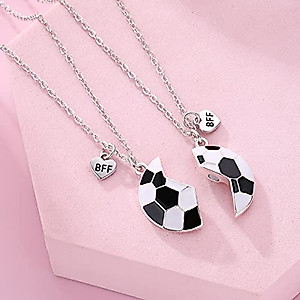 DOYYCA Best Friend Necklace Gifts Friendship Necklace Magnetic Matching Football Soccer Pendant BFF Necklace for 2 Boys Girls