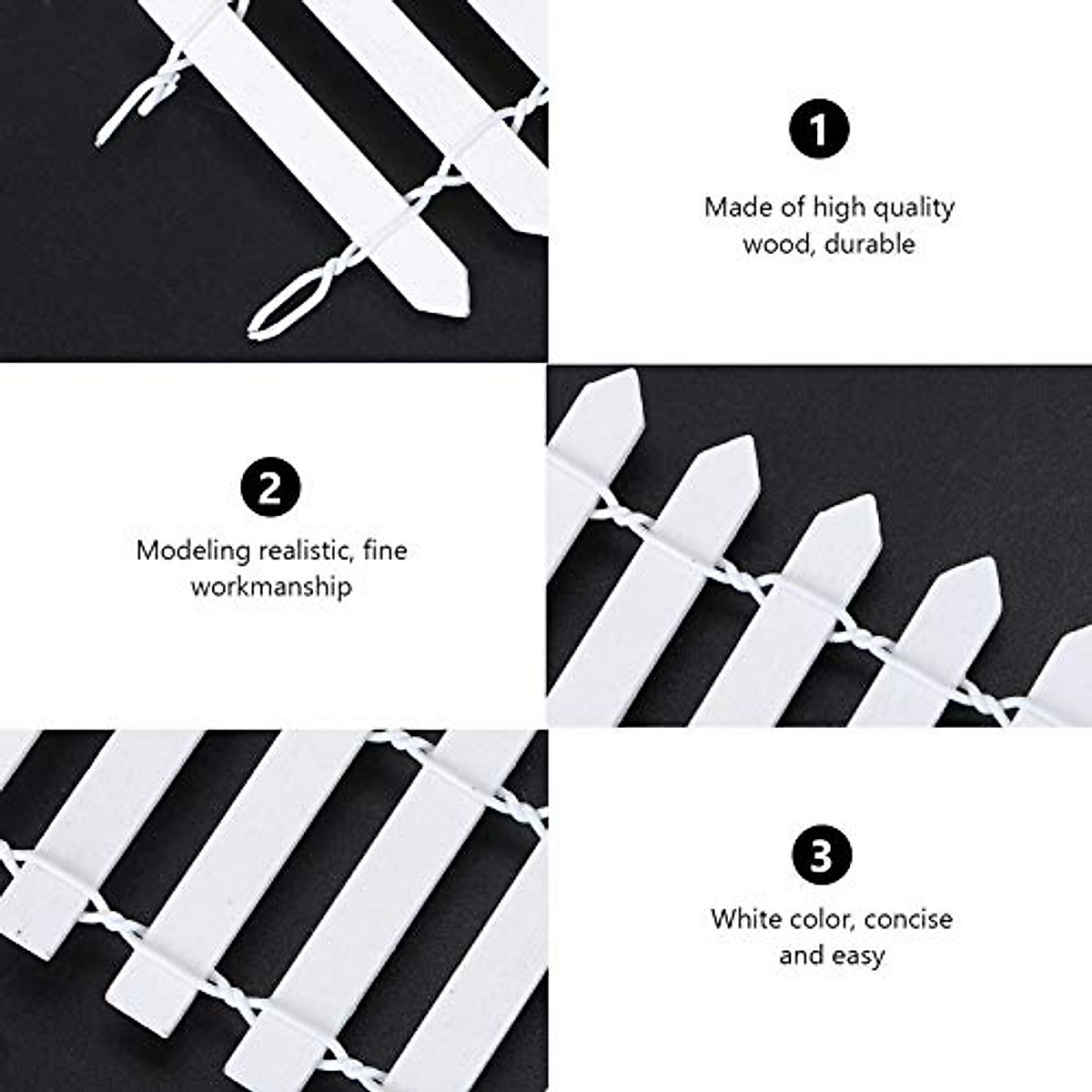 White Picket Fence Christmas Tree Fence Christmas Decorations Birthday Gift Kids Dollhouse Panel Fence Miniature Fence for Crafts Glass Panel Small Wooden Baby Ornaments