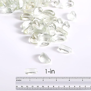 Empava 10 lbs. 1.0-in Cashew Reflective Tempered Glass for Gas Fire Pit, Crystal Ice