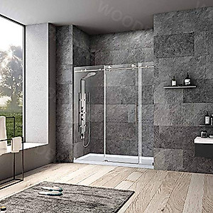 WOODBRIDGE Frameless Shower Doors 68-72" Width x 76" Height with 3/8"(10mm) Clear Tempered Glass