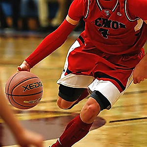 XEDGE Basketball Size 5/6/7 Composite Leather Street Basketball Indoor Outdoor Game Ball with Needle,Pump and Carry Bag (Red, Size 7)