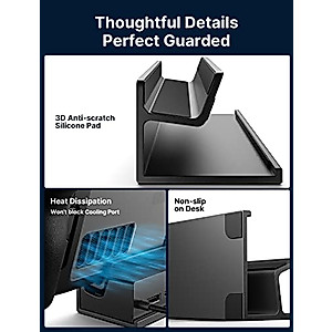JSAUX Stand for Official Steam Deck Dock and Steam Deck/ROG Ally with Case, Frosted Aluminum Alloy Playstand for Steam Deck, Anti-Slip Holder for Valve Steam Deck/ASUS ROG Ally