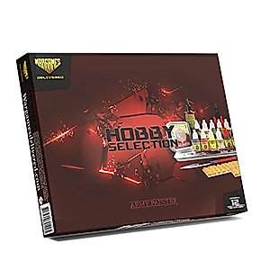 Wargames Delivered Army Painter Hobby Selection-Miniature Paint Set-Basic Miniature Painting Kit, Use The Brushes, Clippers, File, Glue, Acrylic Paint Palette and Model Paints for Any Plastic Models