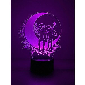 Yooce 420 Leaf 3D LED Table Lamp Night Light Optical Visual Illusion Home Decor Lighting