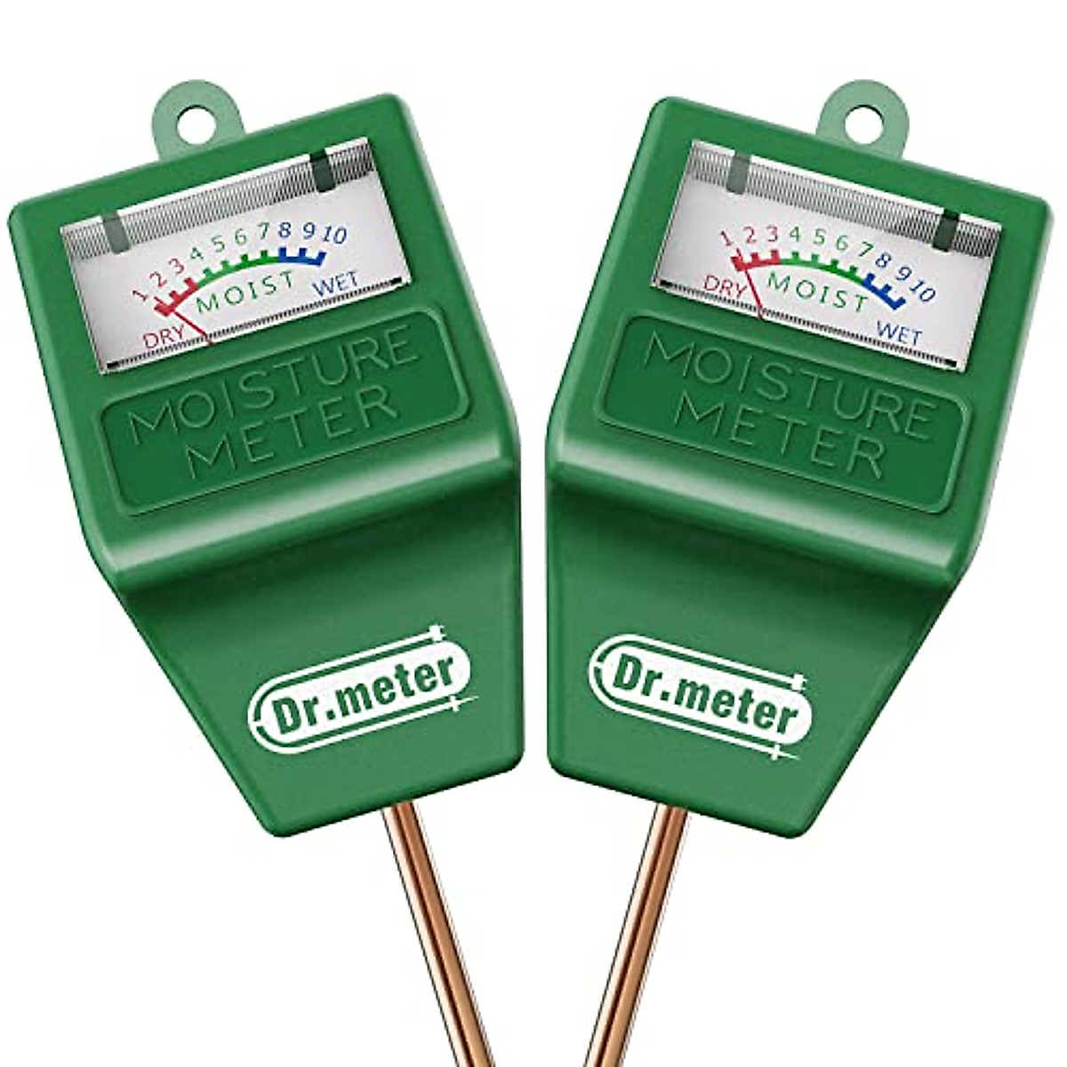 Soil Moisture Meter, 2 Packs Soil Test Kit for Garden Lawn Farm Indoor & Outdoor Use - Dr.meter Soil Tester Hygrometer Sensor for Plant Care - Plant Water Meter-No Battery Needed, Gardening Gifts