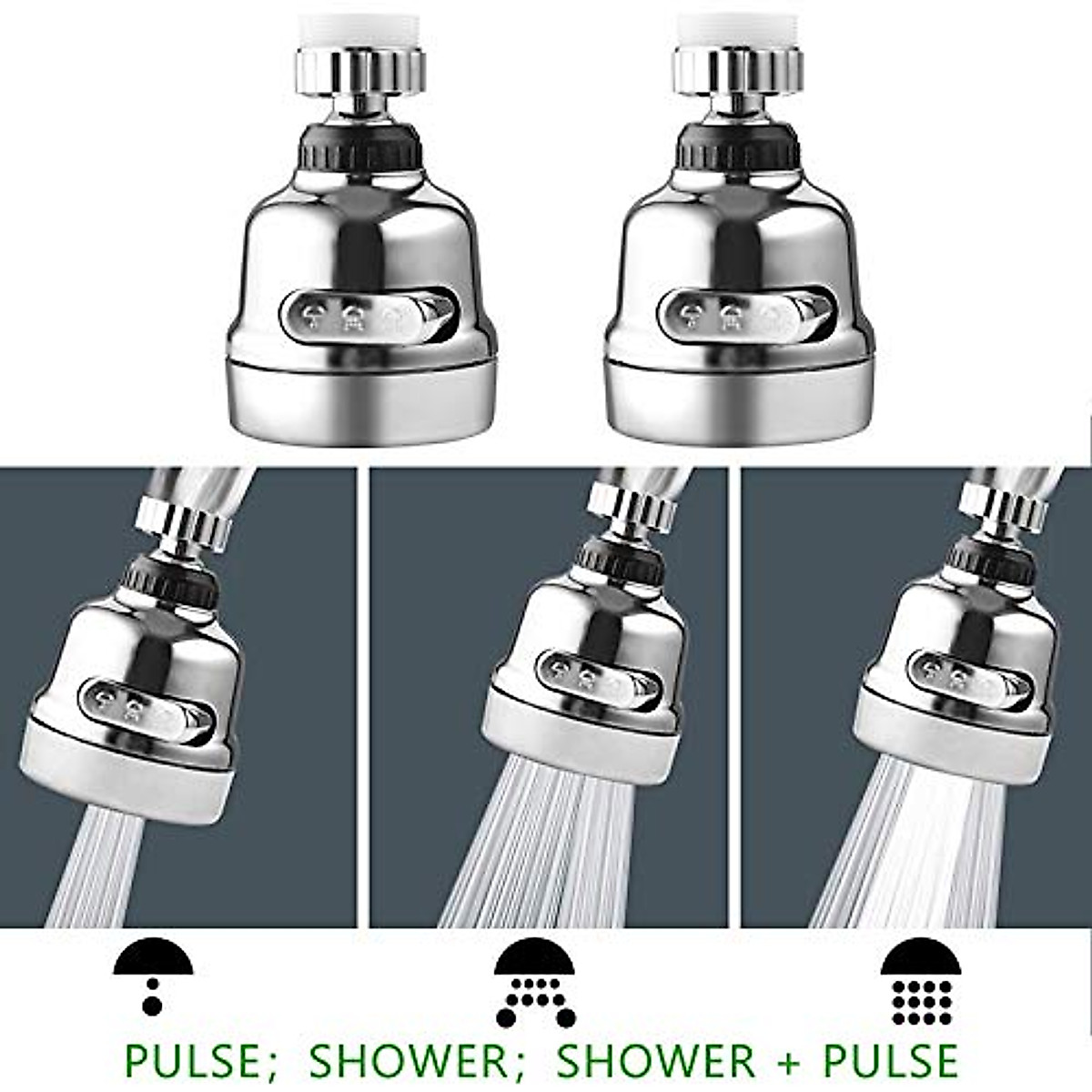Movable Kitchen Faucet Head 360° Rotatable Faucet Sprayer Head Replacement Anti -Splash Tap Booster Shower and Water Saving Faucet for Kitchen (360° Faucet Head) Novsix