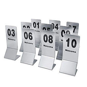 Stainless Steel Table Numbers Cards Signs, Double-Side Table Numbers 1-10/20/30/50/100, For Restaurants, Weddings, Bars, Table Top Reserved Digital Sign, Place Cards For Weddings (Size : 1-50)